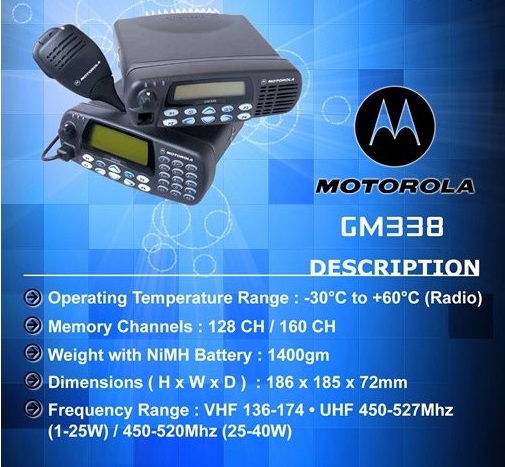 بیسیم خودرویی و مرکزی موتورولا مدل GM-338 ساخت مالزی